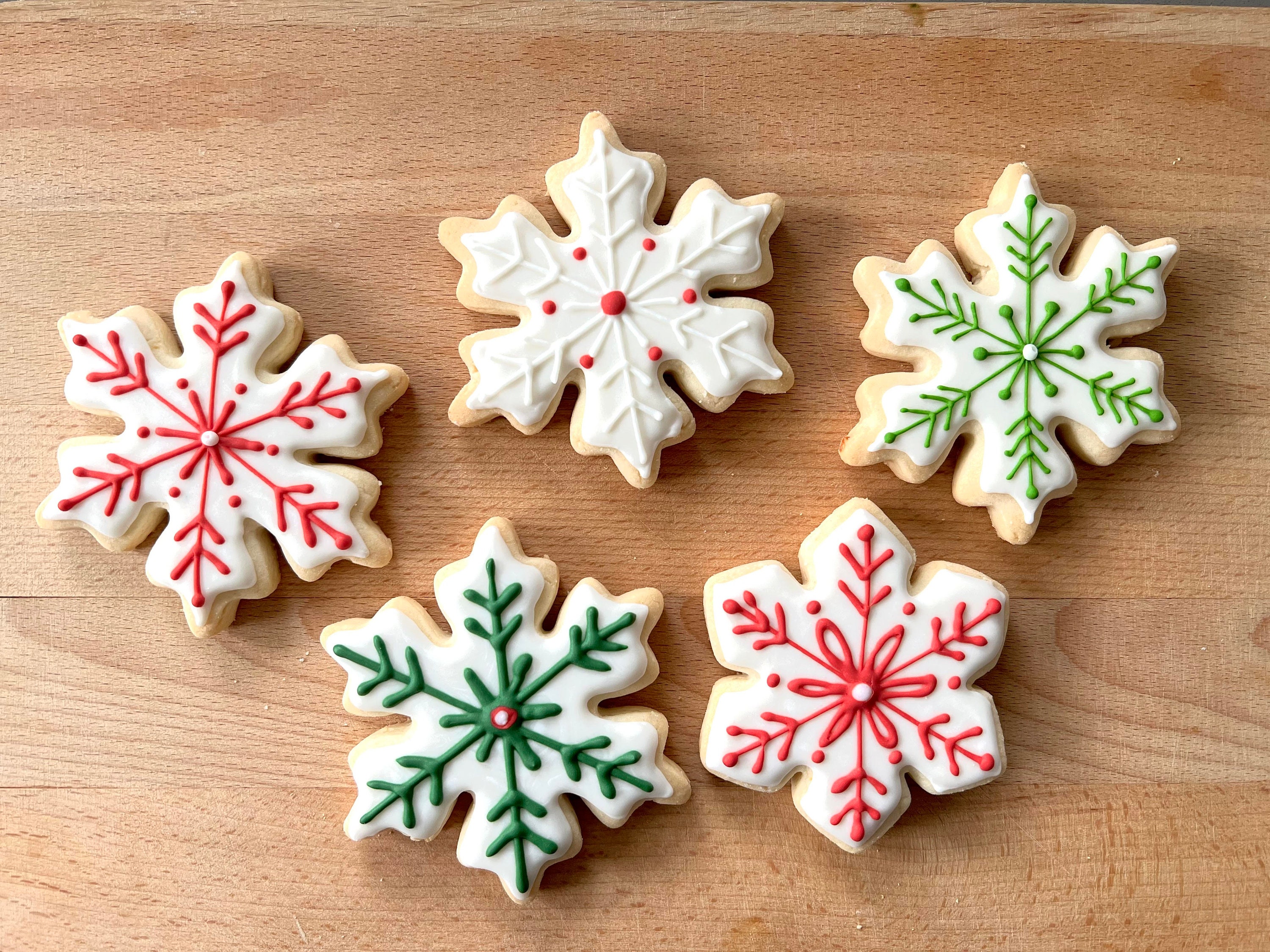 Hand Decorated Snowflake Cookies: Christmas Royal Icing Winter Gift - Etsy