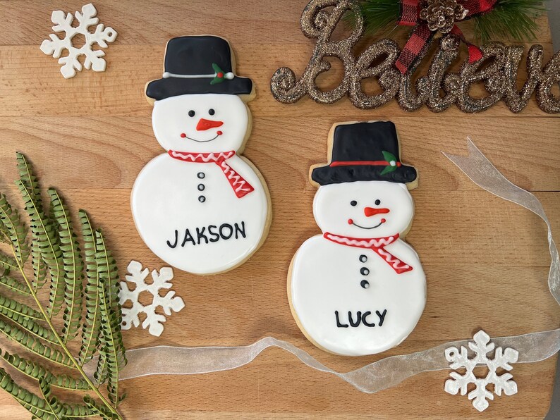 Christmas Personalized Large Cookies With Royal Icing, Fresh Baked and ...