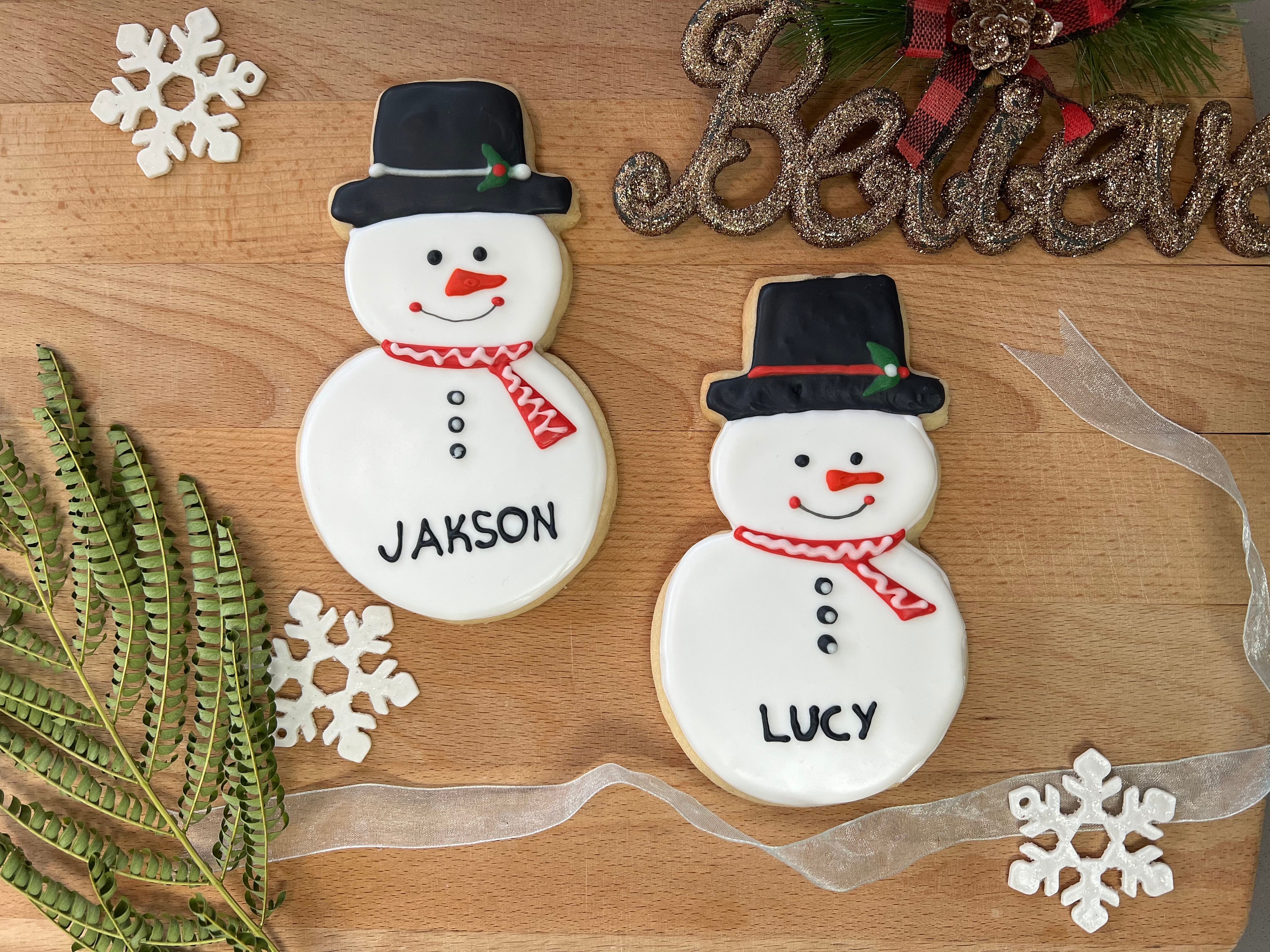 Christmas Personalized Large Cookies With Royal Icing, Fresh Baked and ...