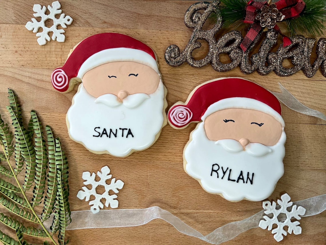 Christmas Personalized Large Cookies With Royal Icing, Fresh Baked and ...