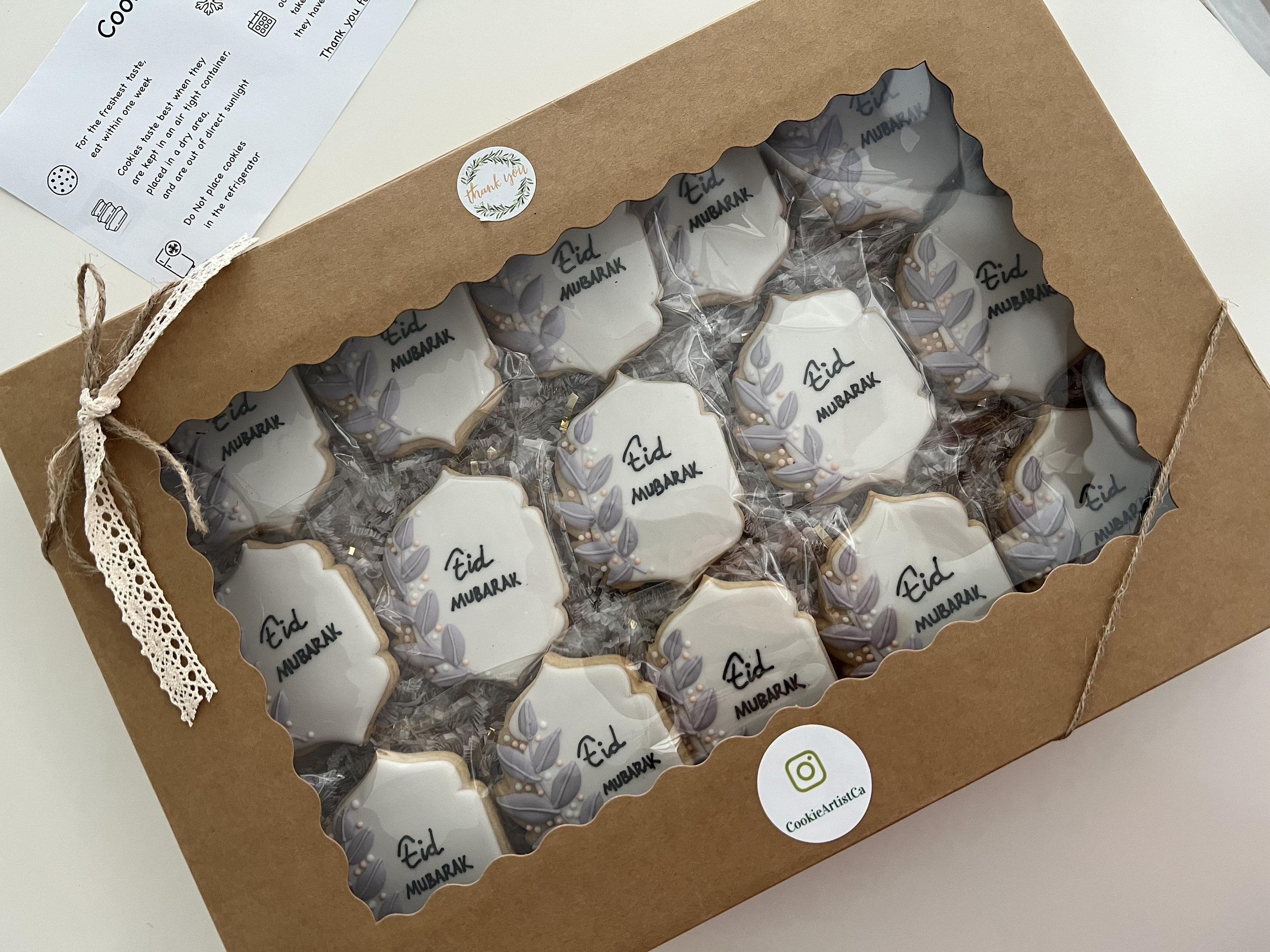 Eid Mubarak Sugar Cookies With Royal Icing. Purple Color Personalized ...