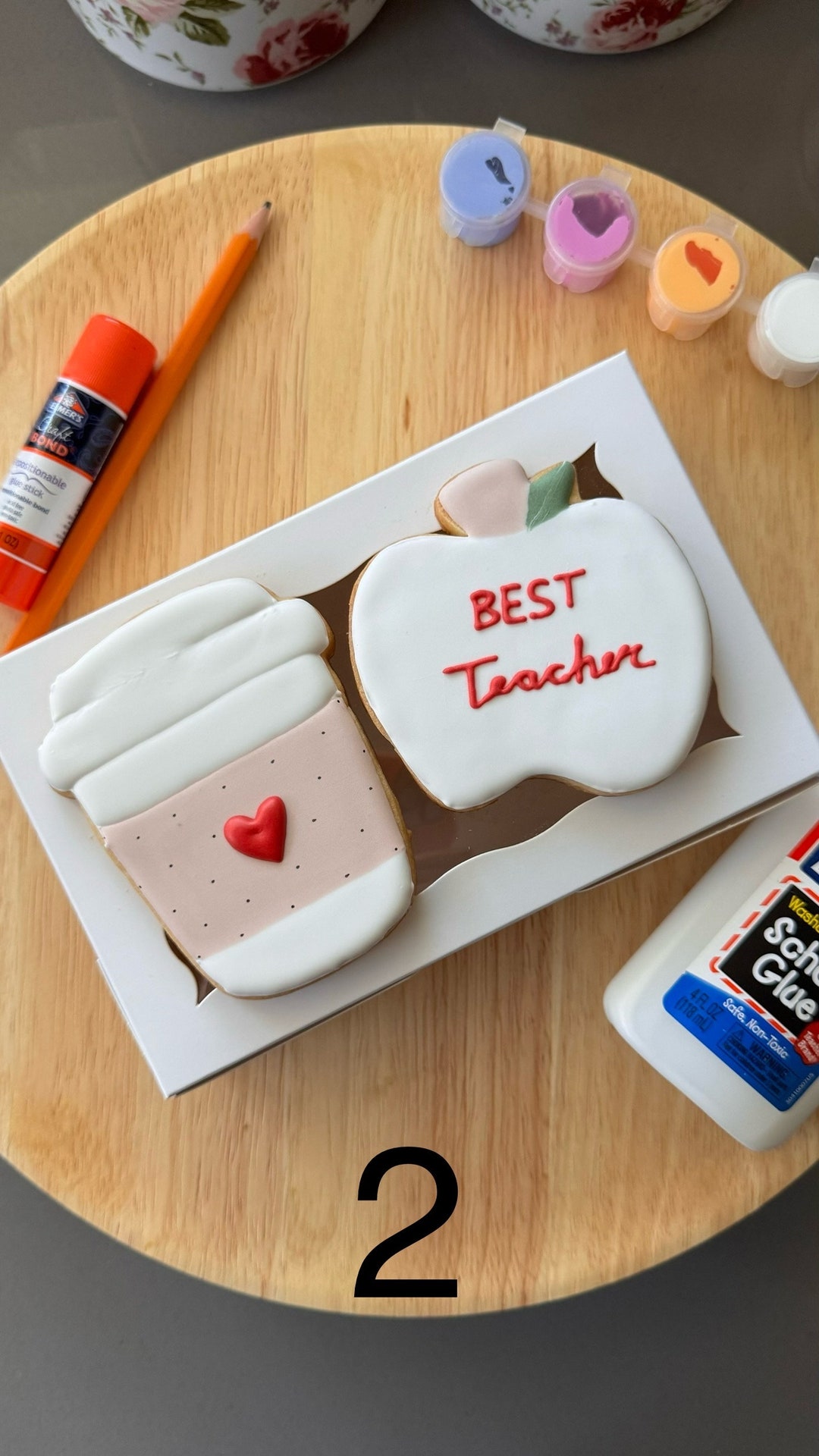 Best Teacher Appreciation Sugar Cookie Gift! Coffee Cup/apple - Hand ...