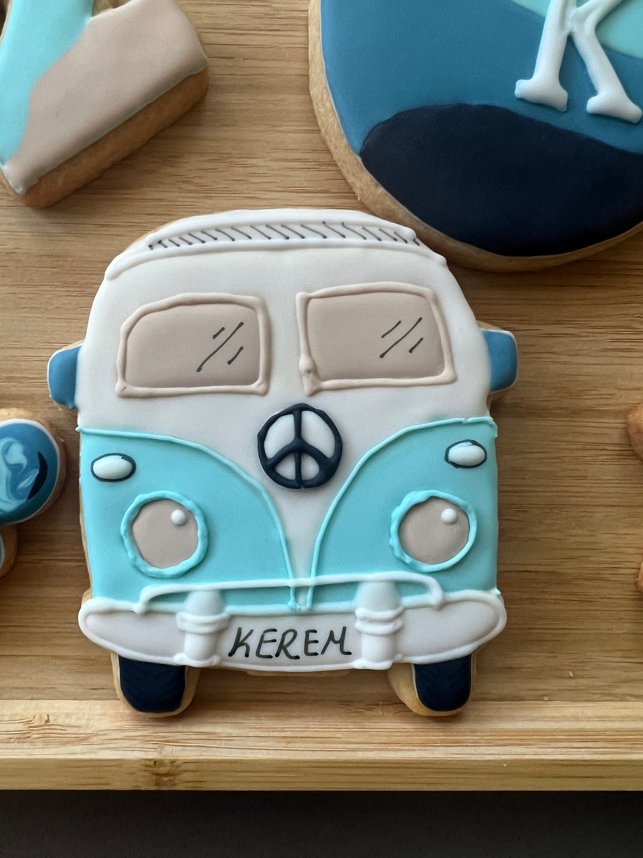 Vintage Vw Van Birthday Favor Cookies With Royal Icing. Fresh Baked and ...