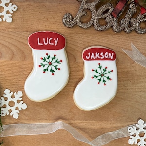 Christmas Personalized Large Cookies With Royal Icing, Fresh Baked and ...