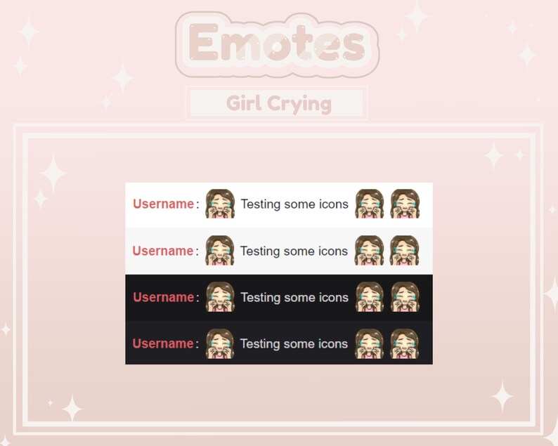 Kawaii Crying Brunette Girl Emote for Streaming, Twitch, Youtube ...
