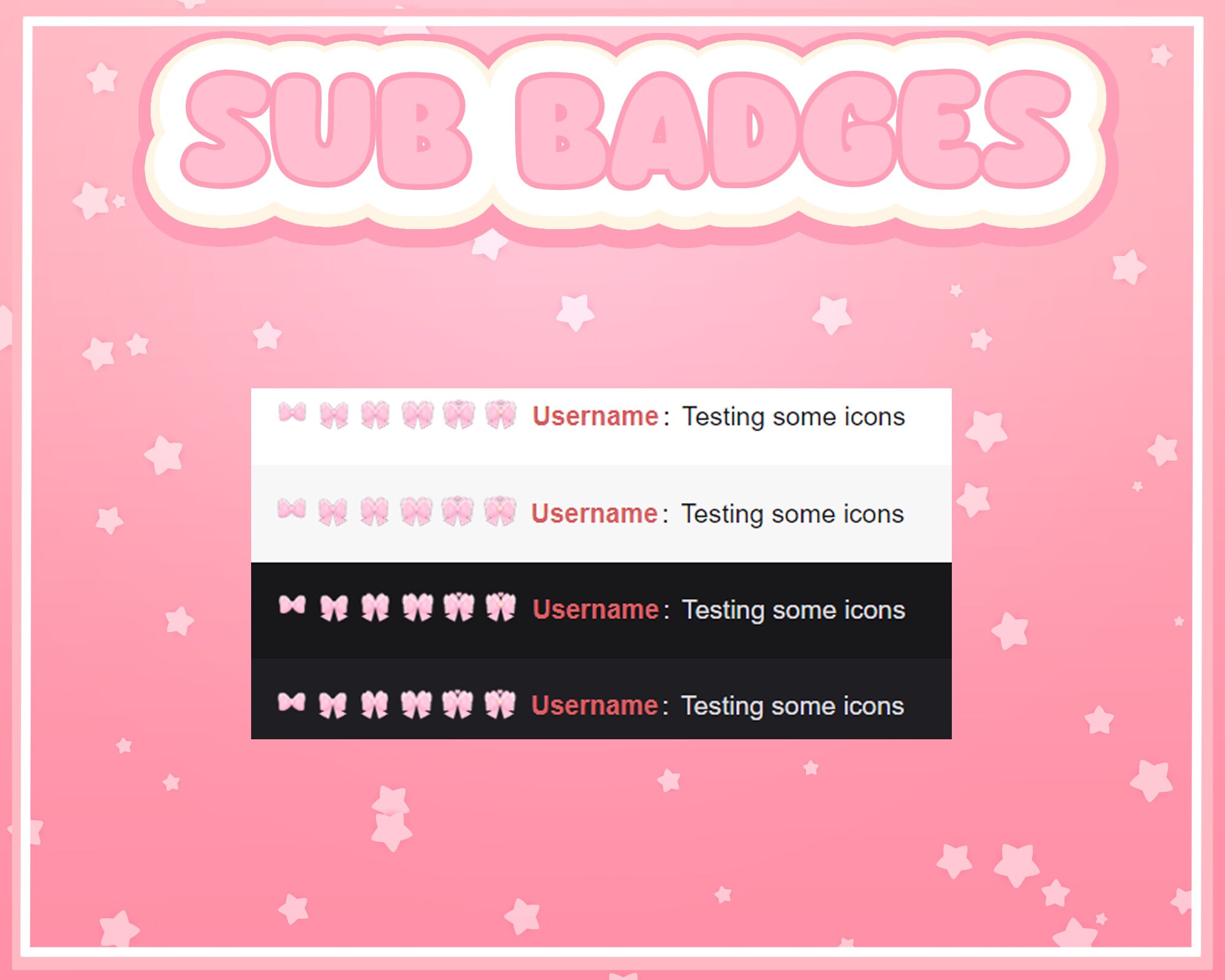 Kawaii Pink Heart Lace Bow Sub Badges/bit Badges - Twitch, Youtube ...