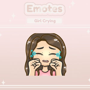Kawaii Crying Brunette Girl Emote for Streaming, Twitch, Youtube ...