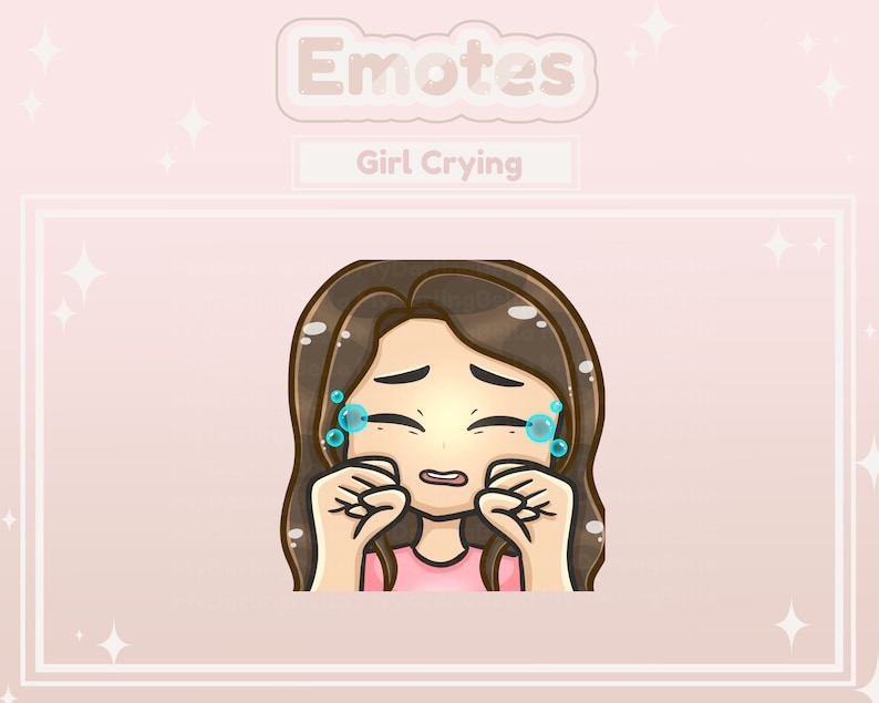 Kawaii Crying Brunette Girl Emote for Streaming, Twitch, Youtube ...