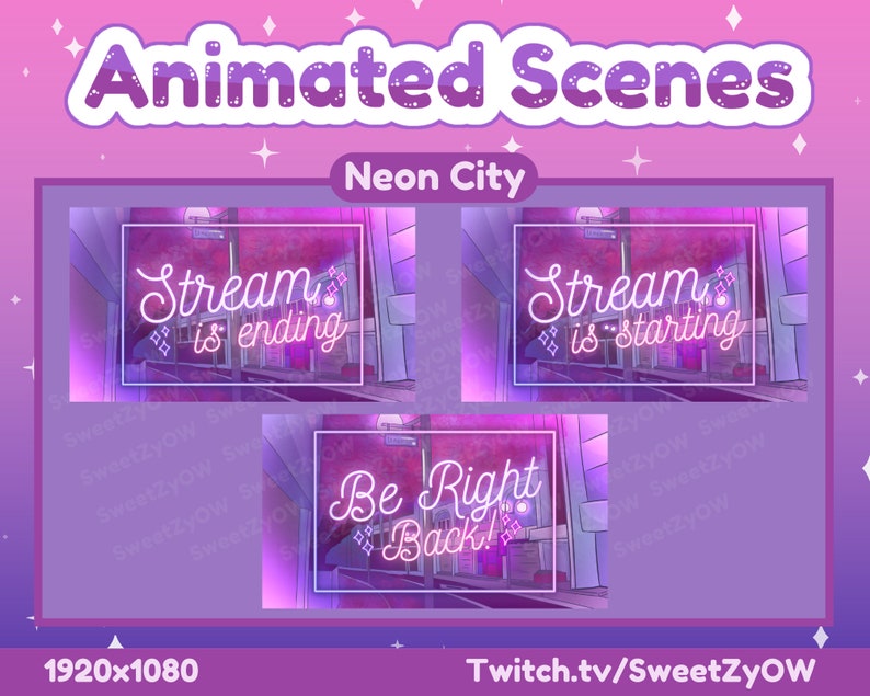 Neon City - Neon Sign Animated Scenes for Twitch, Streaming, OBS ...