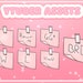 7 Pack Pink Sticky Note Vtuber Asset for Vtube Studio, Twitch ...