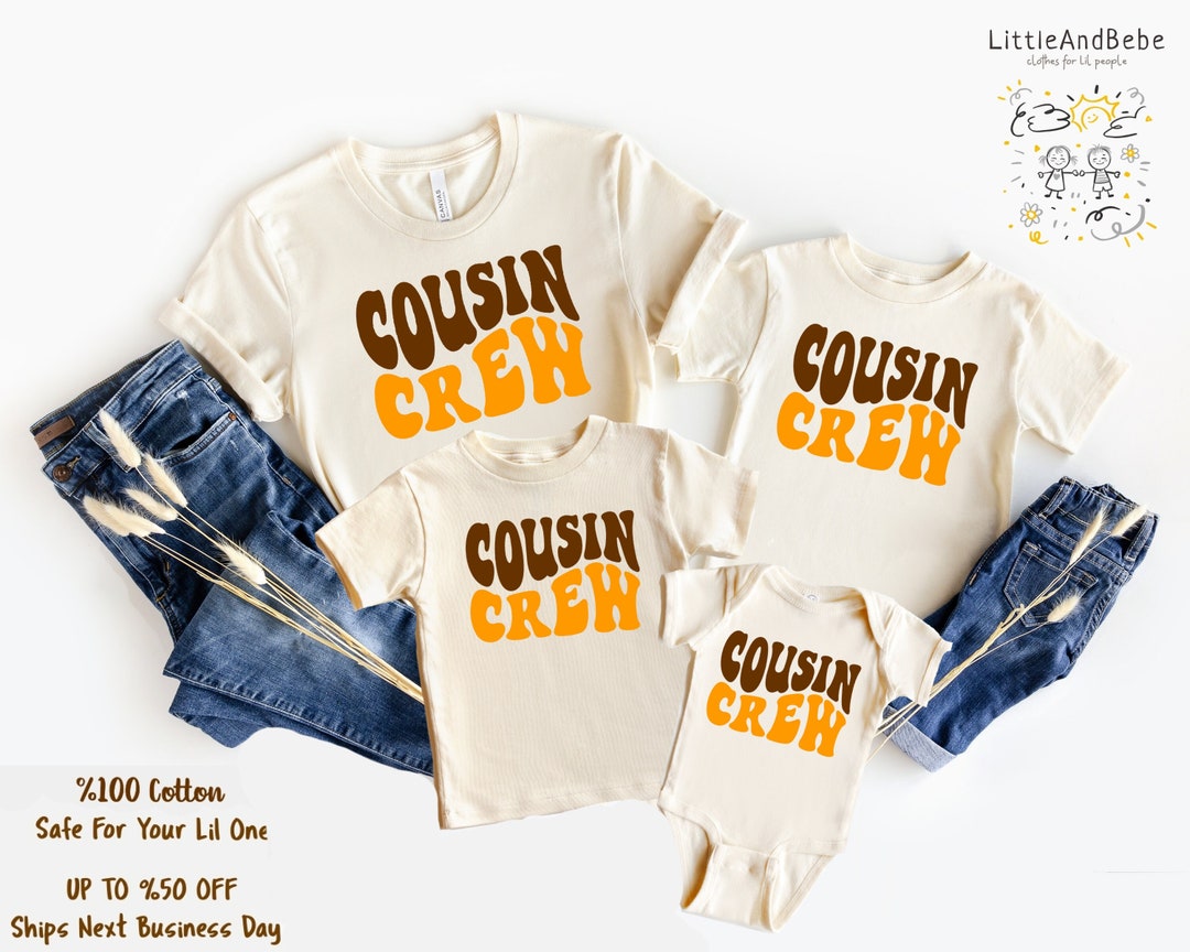 Retro Cousin Crew Shirts, Matching Cousin Crew Shirts, Pregnancy Reveal ...