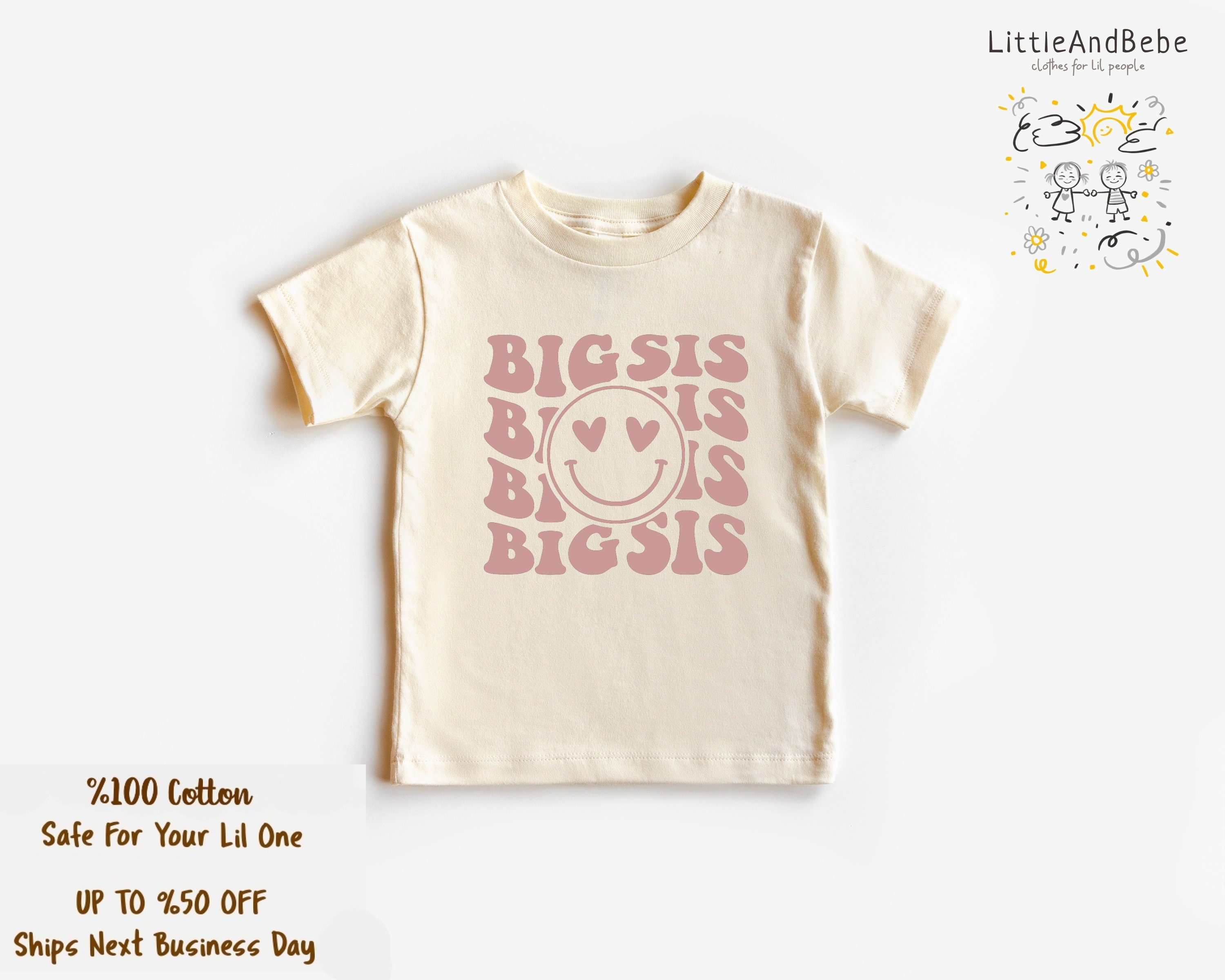 Big Sister Shirt, Big Sis Lil Sis Shirt, Retro Sibling Shirts for Girls ...
