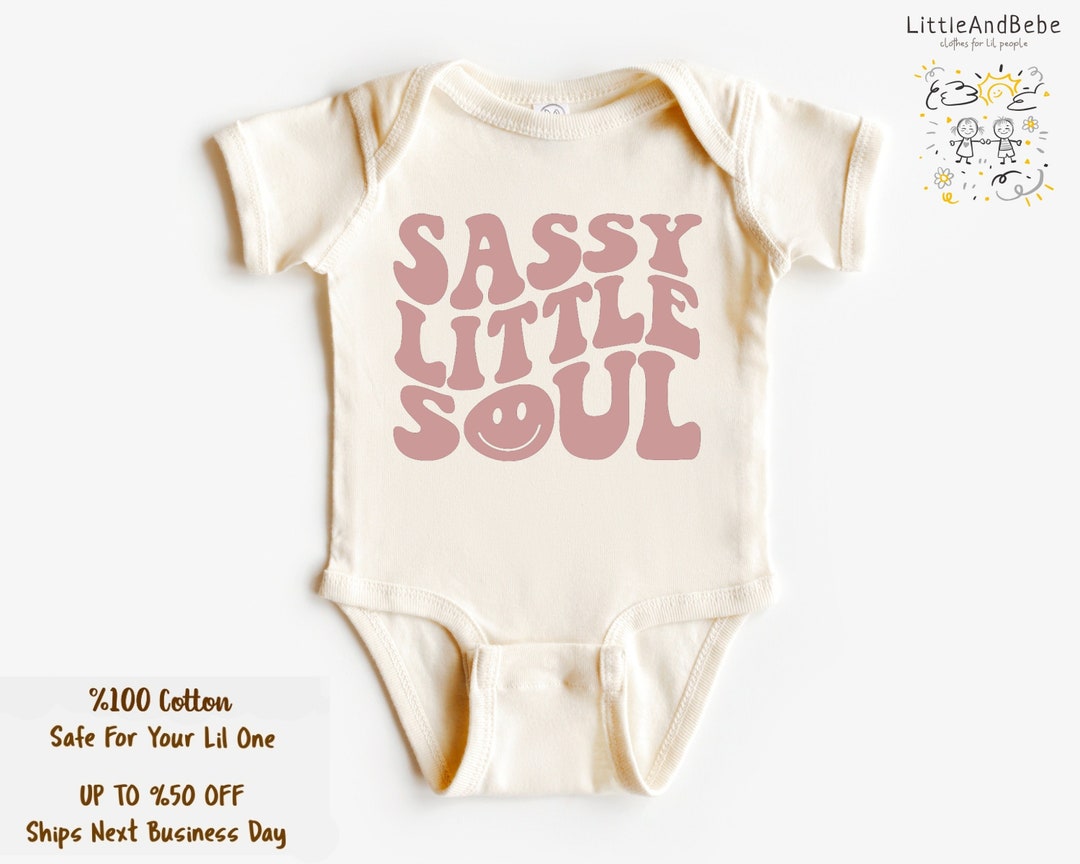 Sassy Little Soul Onesie, Retro Neutral Boho Girls Bodysuit, Trendy ...