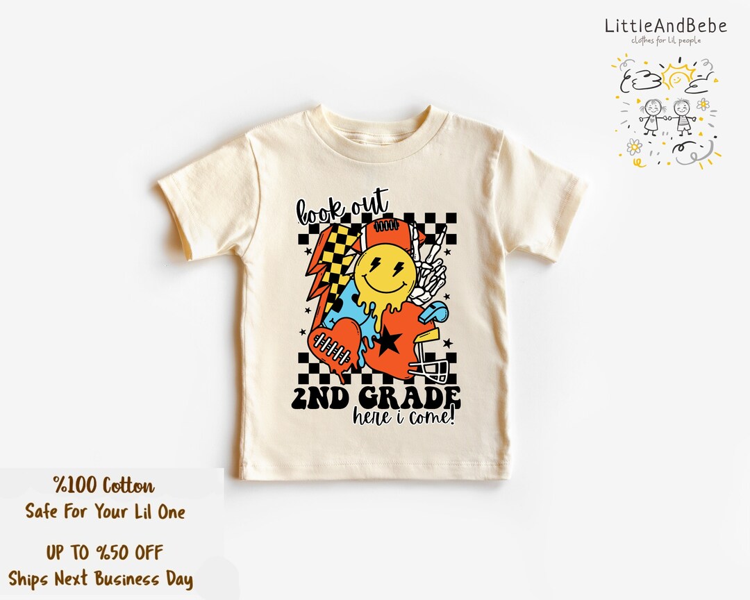 Look Out Second Grade Here I Come Shirt for Kids, 2nd Grade Boys Shirts ...