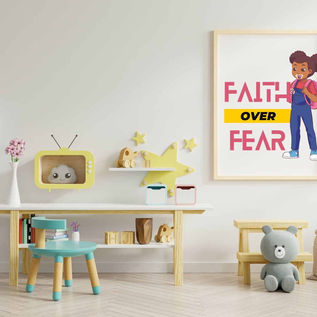 Faith Over Fear Printable Wall Art, Nursery and Kid Wall Decor ...