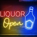 Liquor Neon Sign Liquor Open LED Light Liquor Shop Neon Sign Liquor ...