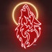Wolf Neon Sign Wolf Led Sign Custom Wolf Sign Wolf and Moon Neon Wolf ...