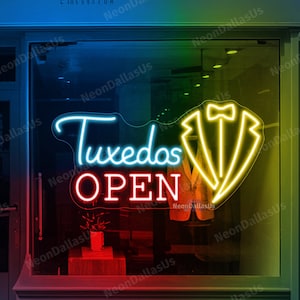 Tuxedos Open Neon Sign Tuxedos Open LED Light Tuxedo Led Sign Men's ...