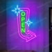 Open Arrow Neon Sign Custom Open Direction Arrow Neon Sign Arrow Open ...