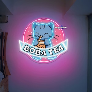 Boba Tea Sign Neon Led Sign Bubble Tea Schild Custom Bubble Tea Shop ...