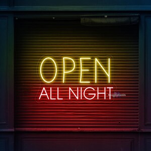 Open All Night Sign Open Sign for Business Open Neon Sign Bar Open Sign ...