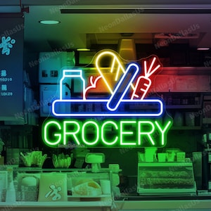 Grocery Sign Grocery Neon Sign Grocery Led Lights Kitchen Neon Sign ...