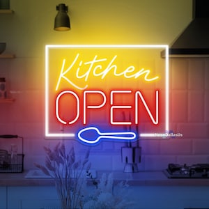 Kitchen Open Sign Kitchen Neon Sign Kitchen Led Light Open Neon Sign ...