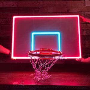 Basketball Hoop Neon Sign Basketball Light up Sign Basketball Hoop LED ...