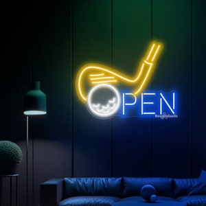 Golf Neon Sign Golf Open Led Sign Golf Led Light Personalized Golf Golf ...