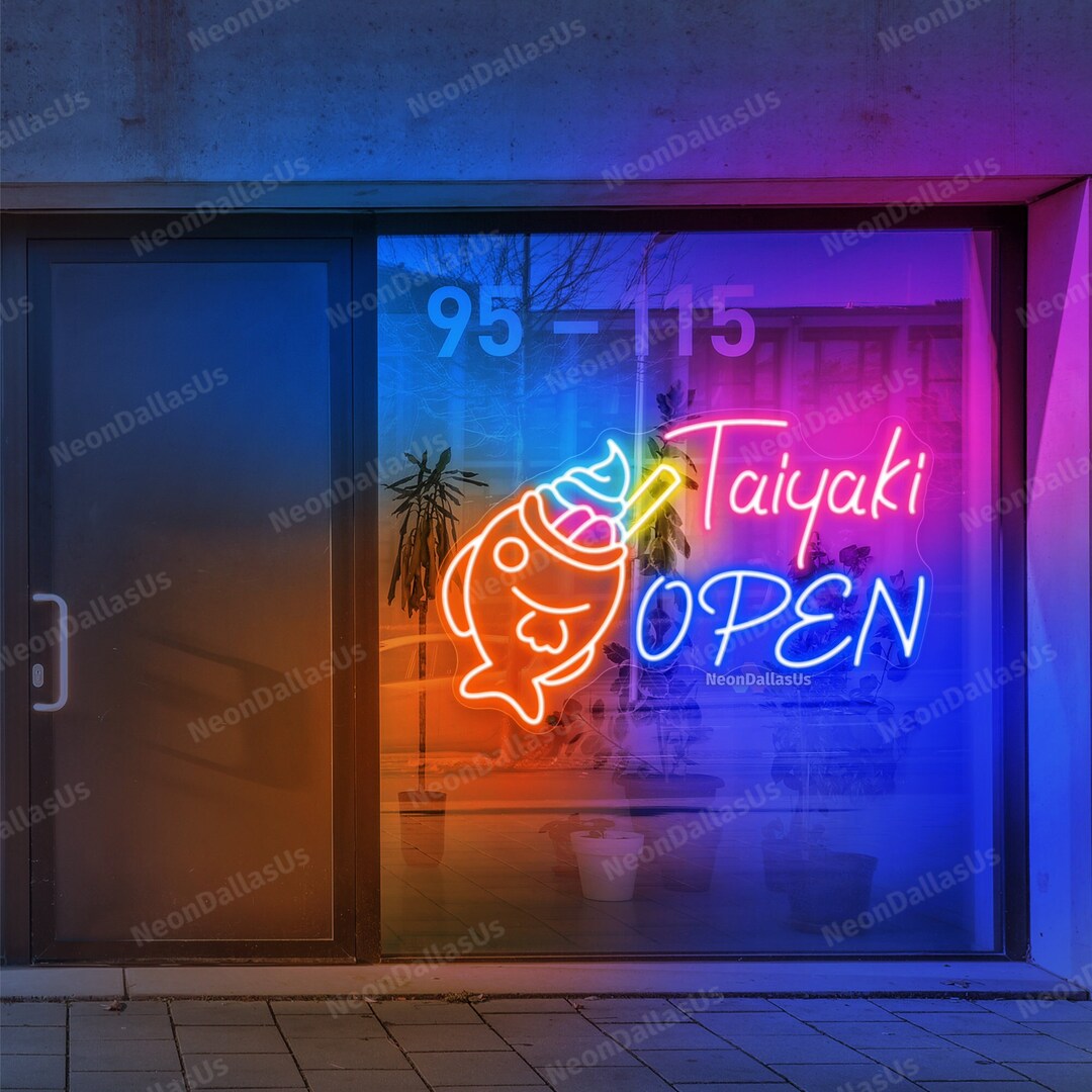 Custom Taiyaki Open Neon Sign Taiyaki Ice Cream Neon Sign Ice Cream Led ...