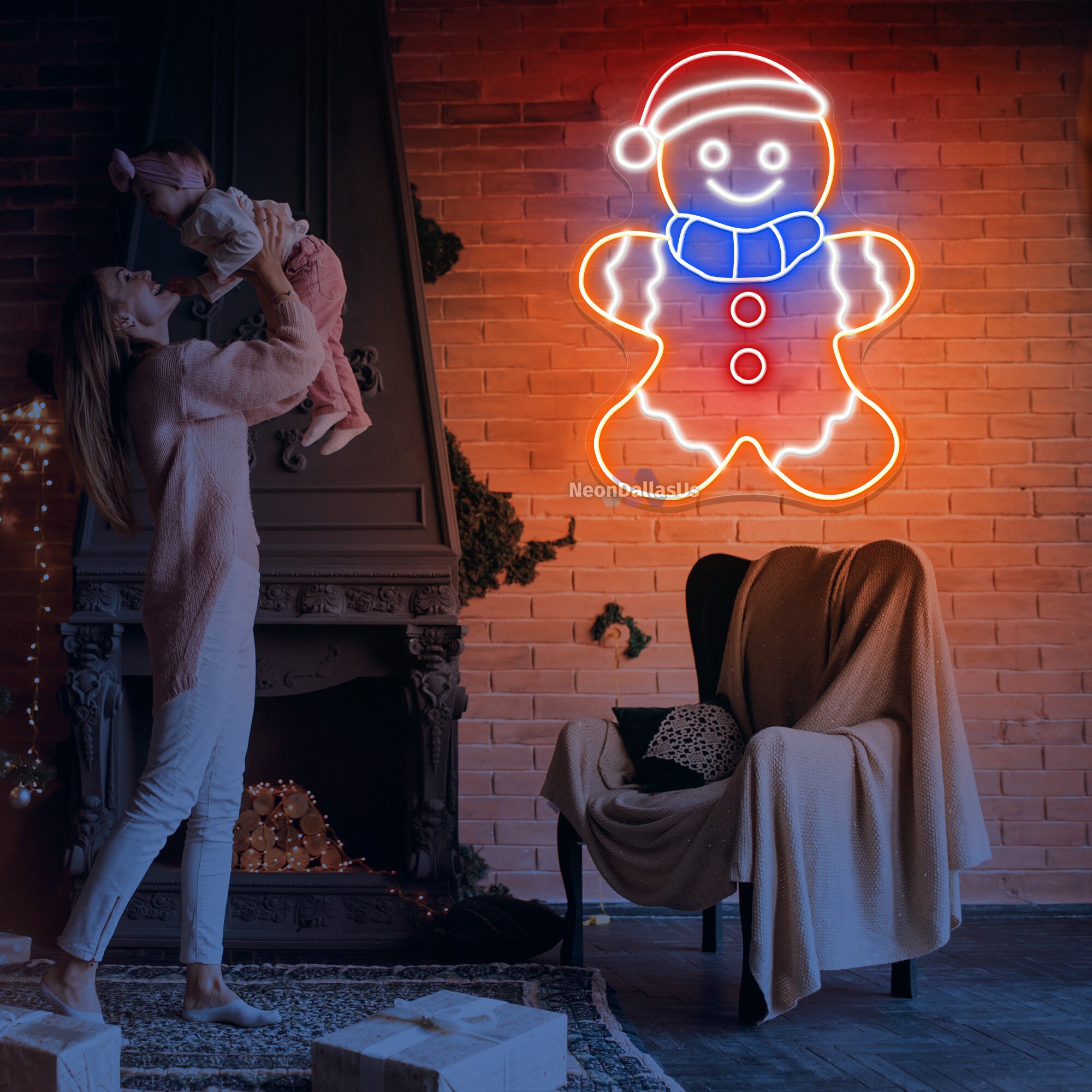 Gingerbread Decor Christmas Gingerbread Neon Sign Christmas - Etsy