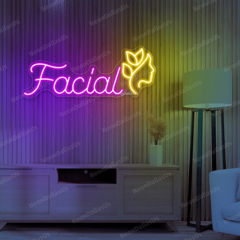 Facial Sign Facial Neon Sign Facial Skin Care Beauty Salon Shop Home ...