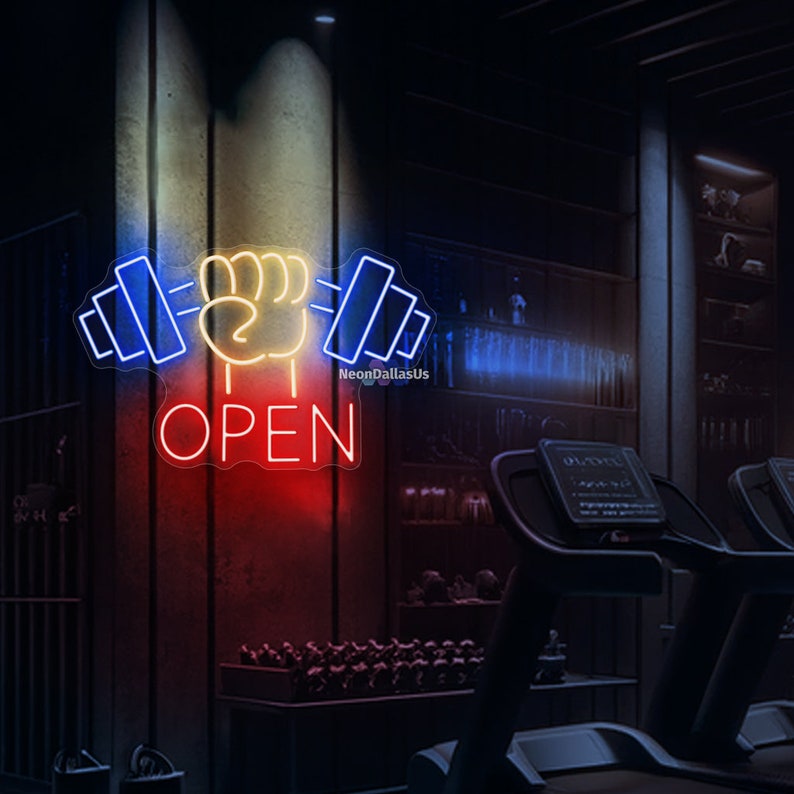 Gym Open Neon Sign Open Neon Sign Custom Gym Open Led Lights Gym Wall ...