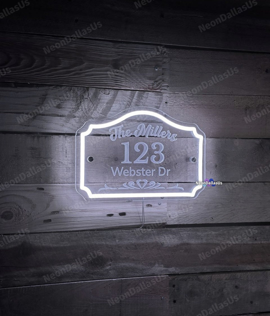 LED House Number Sign Lighted House Number Sign With Light Personalized ...