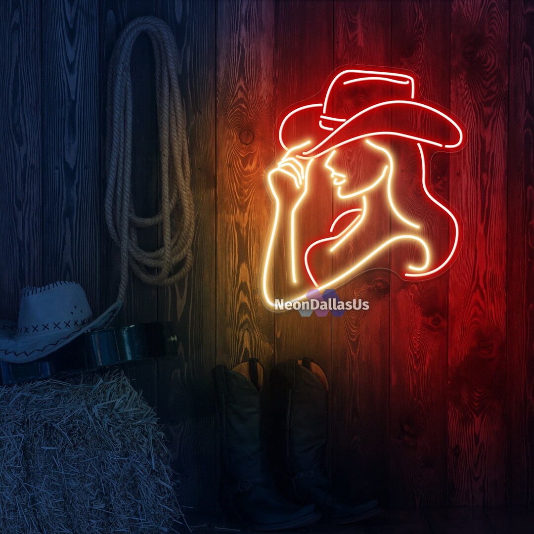 Cowgirl Led Sign Cowgirl Neon Sign Western Wall Decor Bar Neon Sign