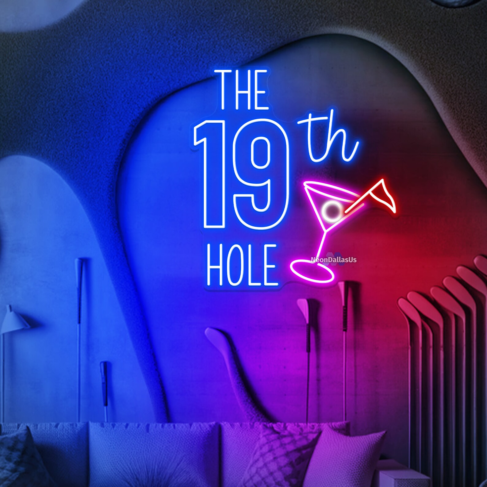 19th Hole Neon Sign 19th Hole Golf Led Light Golf Club Light Custom ...