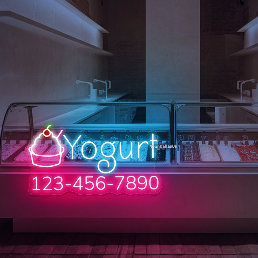 Yogurt Neon Sign Yogurt LED Light Custom Yogurt Ice Cream Shop Lights ...