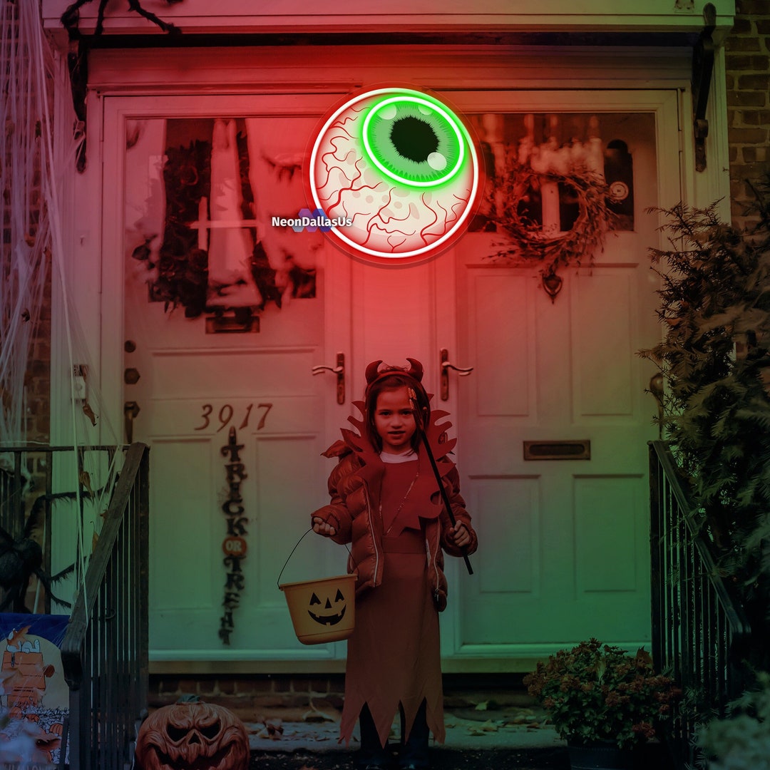 Halloween Eyeball Neon Sign Halloween Decor Neon Sign Custom Gothic ...