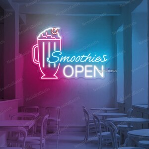 Smoothies Open Neon Sign Smoothies Open LED Light Smoothies Light ...