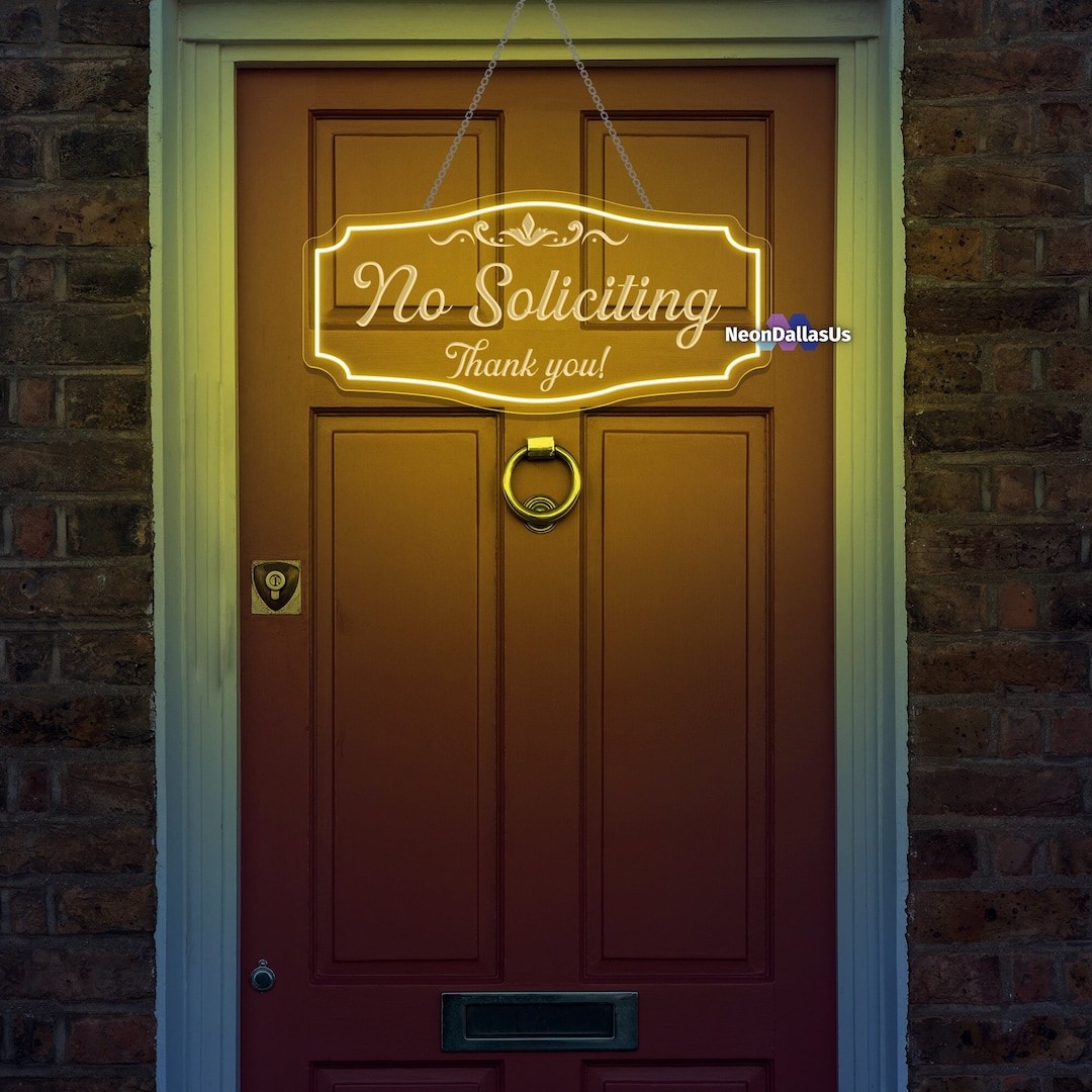 No Soliciting Neon Sign No Soliciting LED Sign Please No Soliciting ...