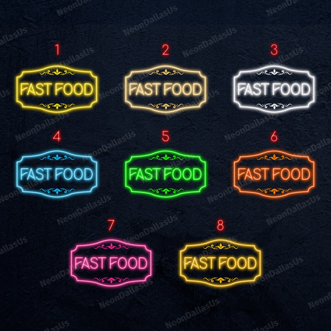 Fast Food Neon Sign Fast Food LED Light Fast Food Shop LED Neon Light ...