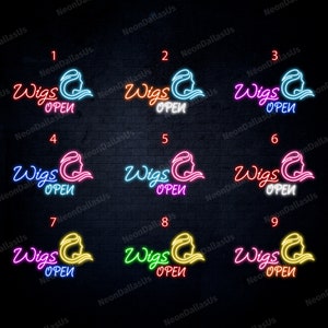 Wigs Open Neon Sign Wigs Open Neon Lights Wigs LED Sign Wigs Shop Sign ...