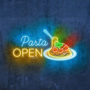 Pasta Open Neon Signs Pasta LED Lights Custom Food Led Sign Italian ...