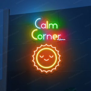 Calm Corner Neon Sign Calm Corner Sign Calm Corner Wall Art Calm Corner ...