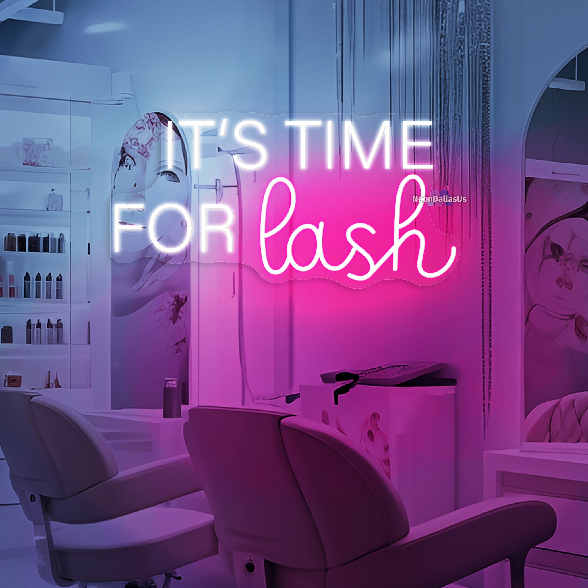 It's Time for Lash Neon Sign Lash Neon Light Beauty Room Neon Sign Lash ...