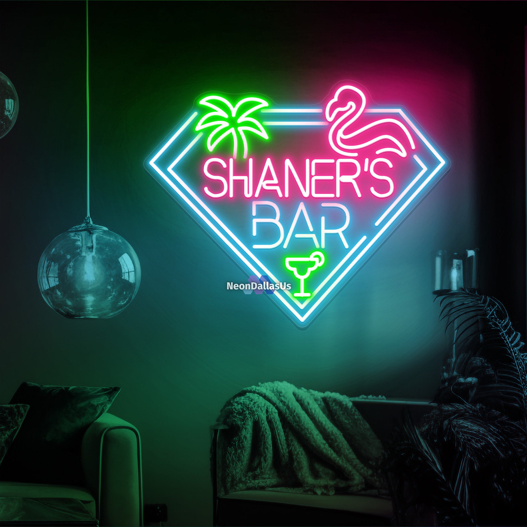 Flamingo Sign Custom Neon LED Sign Pool Bar Decor Customized - Etsy
