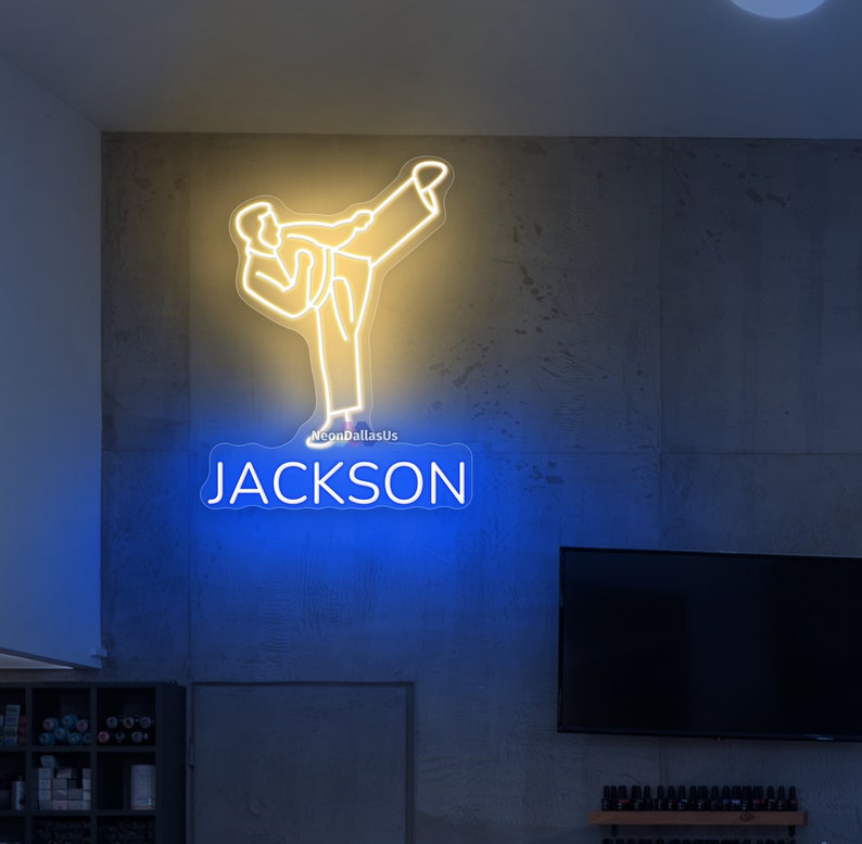 Personalized Karate Boy Neon Sign Karate Sign Karate Wall Art LED Light ...