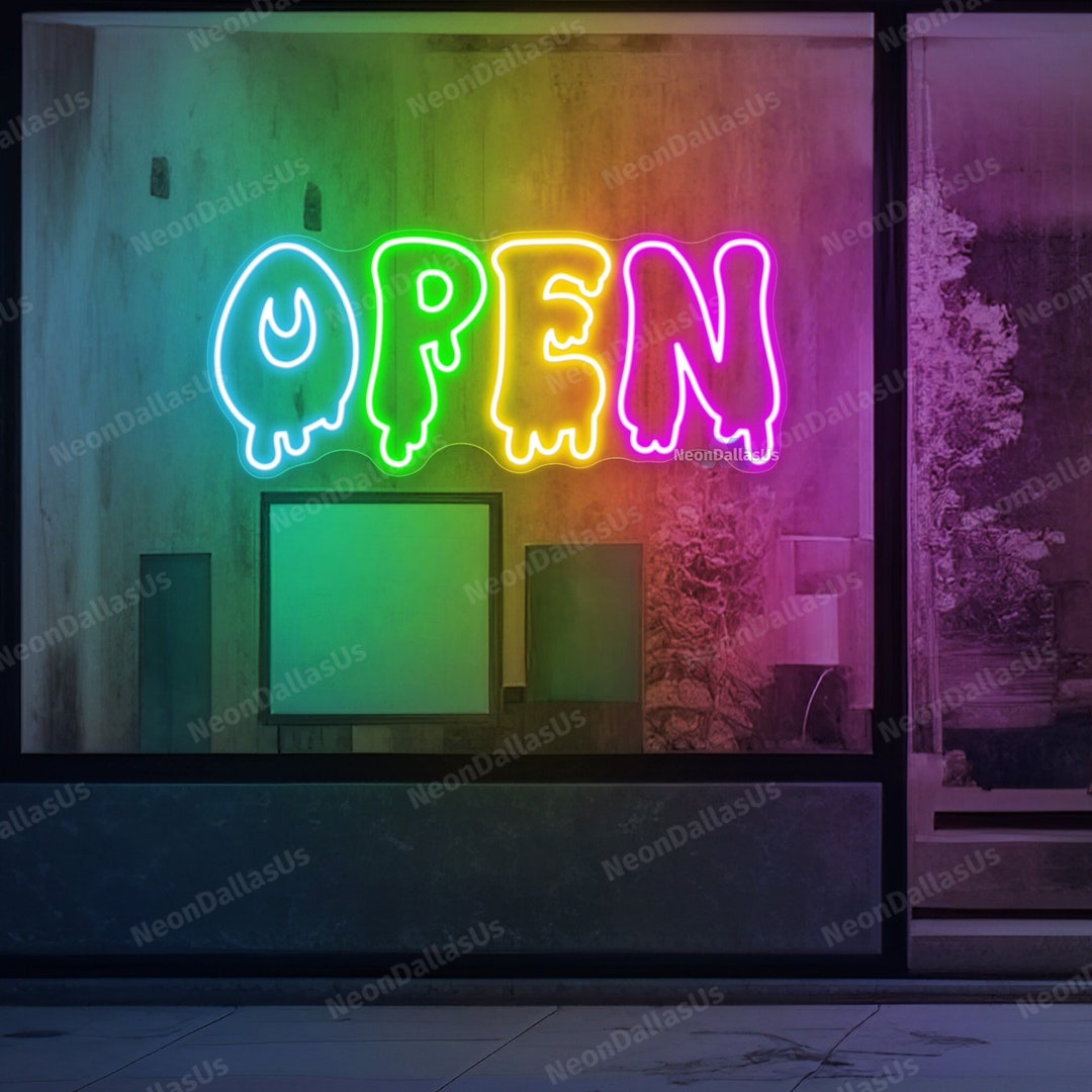 Open Dripping Neon Sign Open Sign for Business Hanging Sign Coffee Shop ...