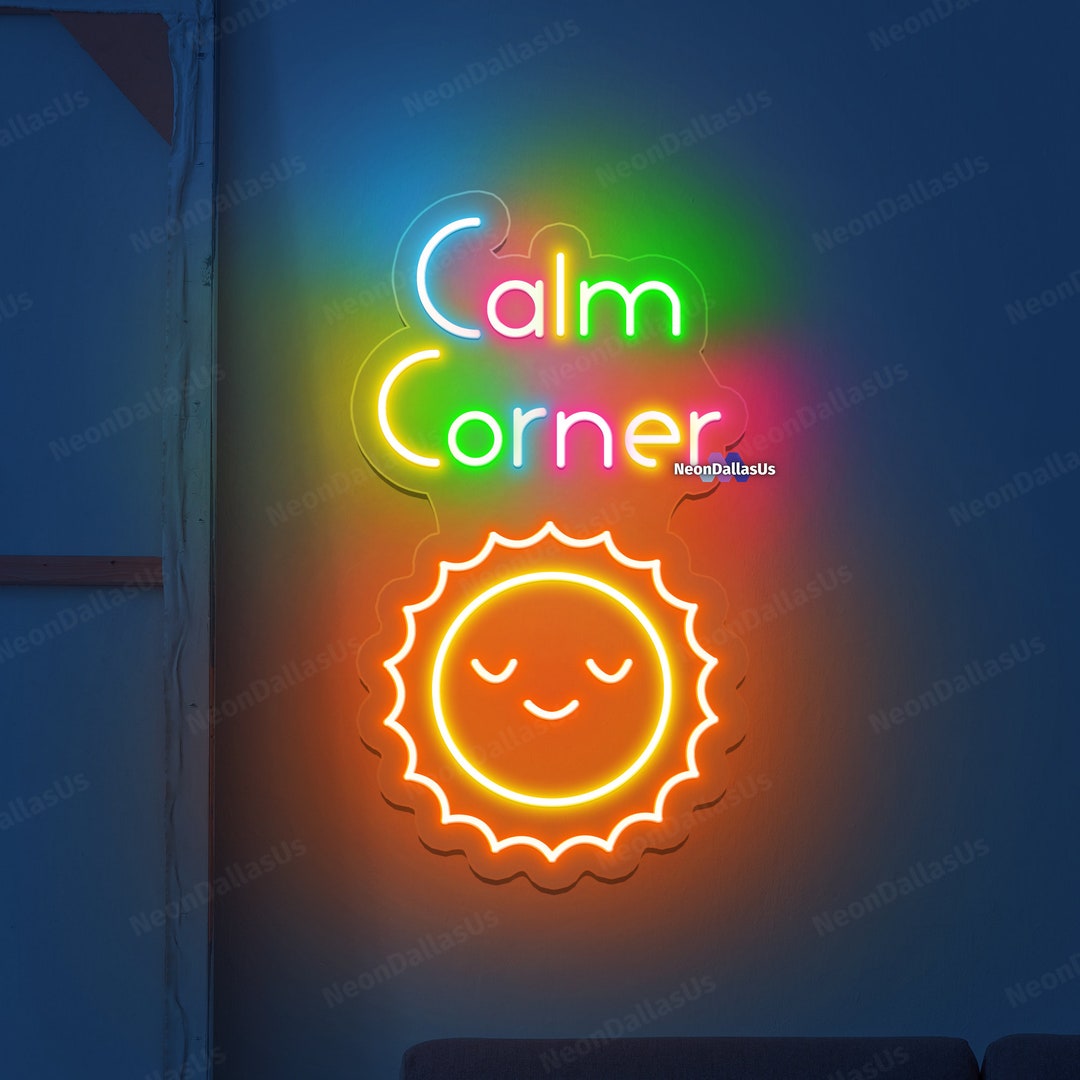 Calm Corner Neon Sign Calm Corner Sign Calm Corner Wall Art Calm Corner ...