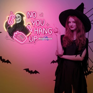 No You Hang up Neon Sign Custom Halloween Decor Ghostface Calling Led ...